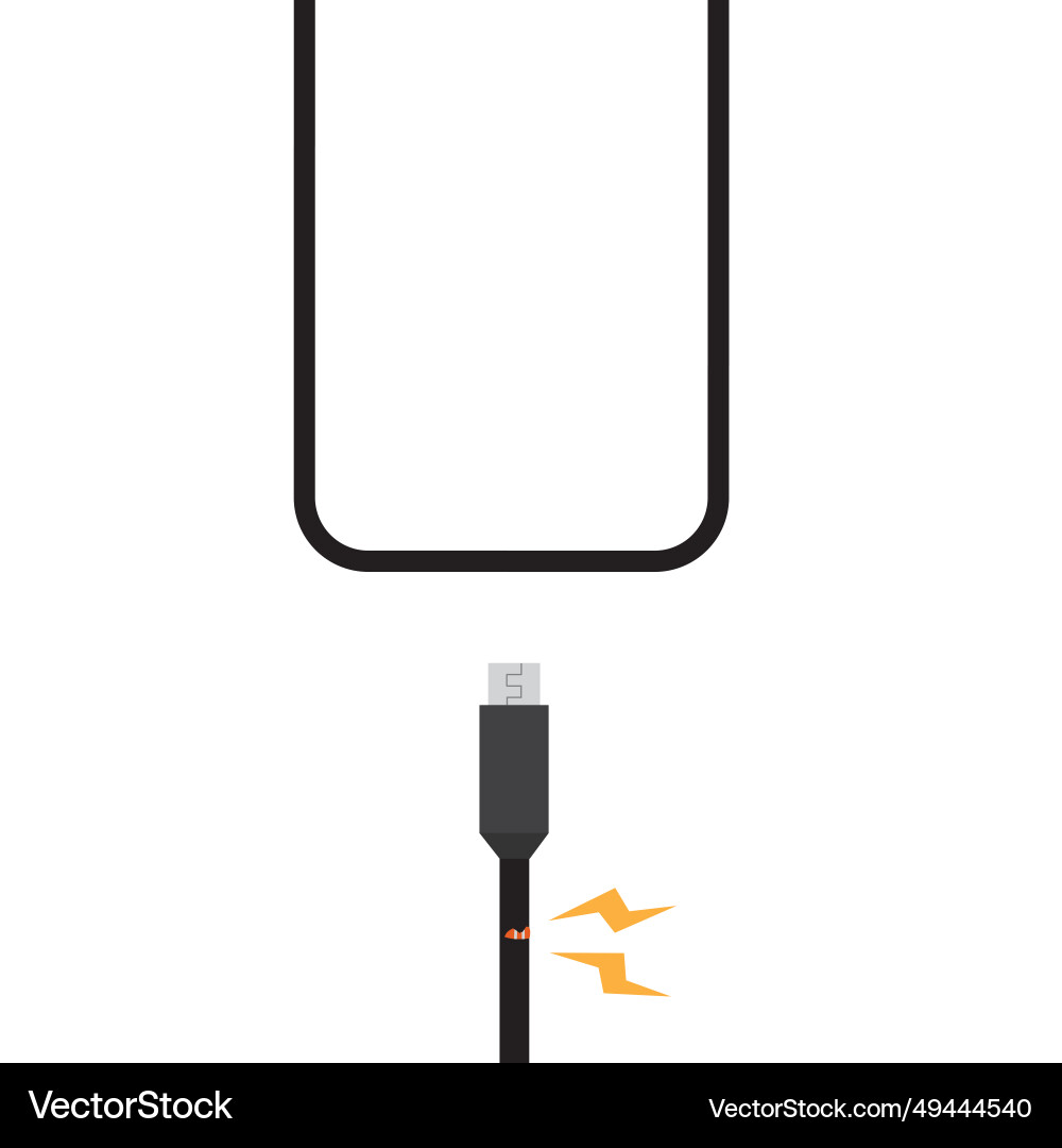 Phone charger leak line wallpaper Royalty Free Vector Image