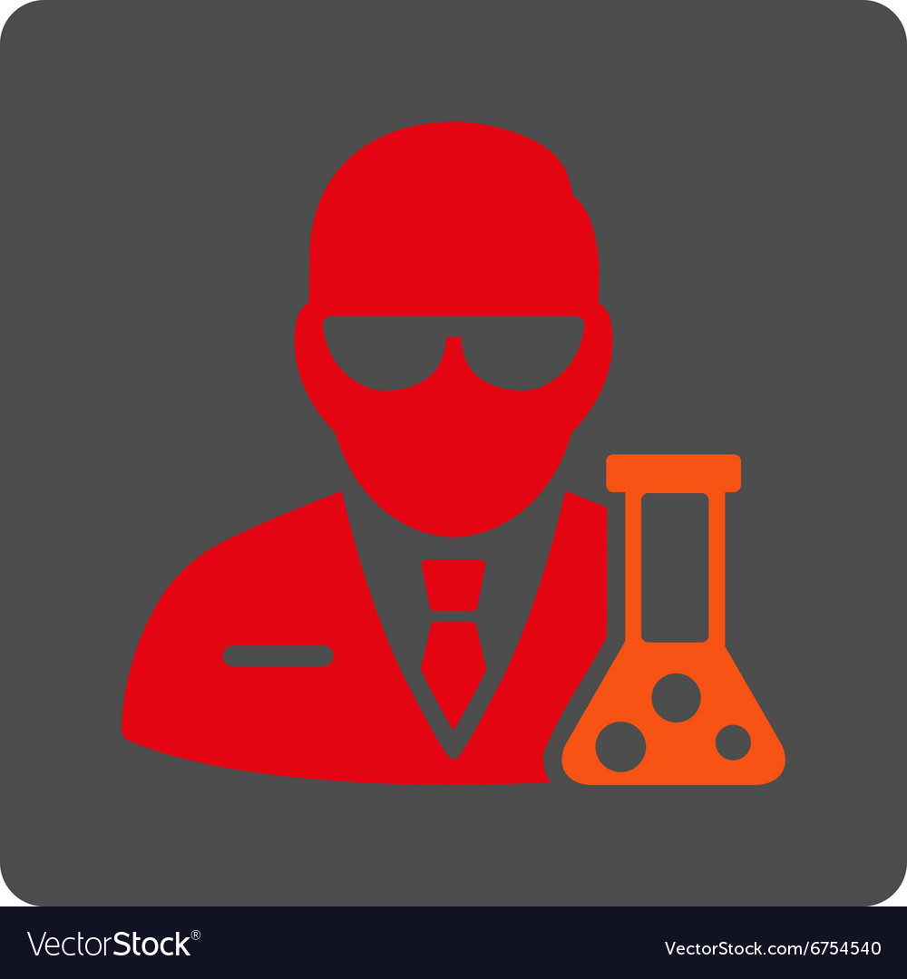 Scientist rounded square button Royalty Free Vector Image