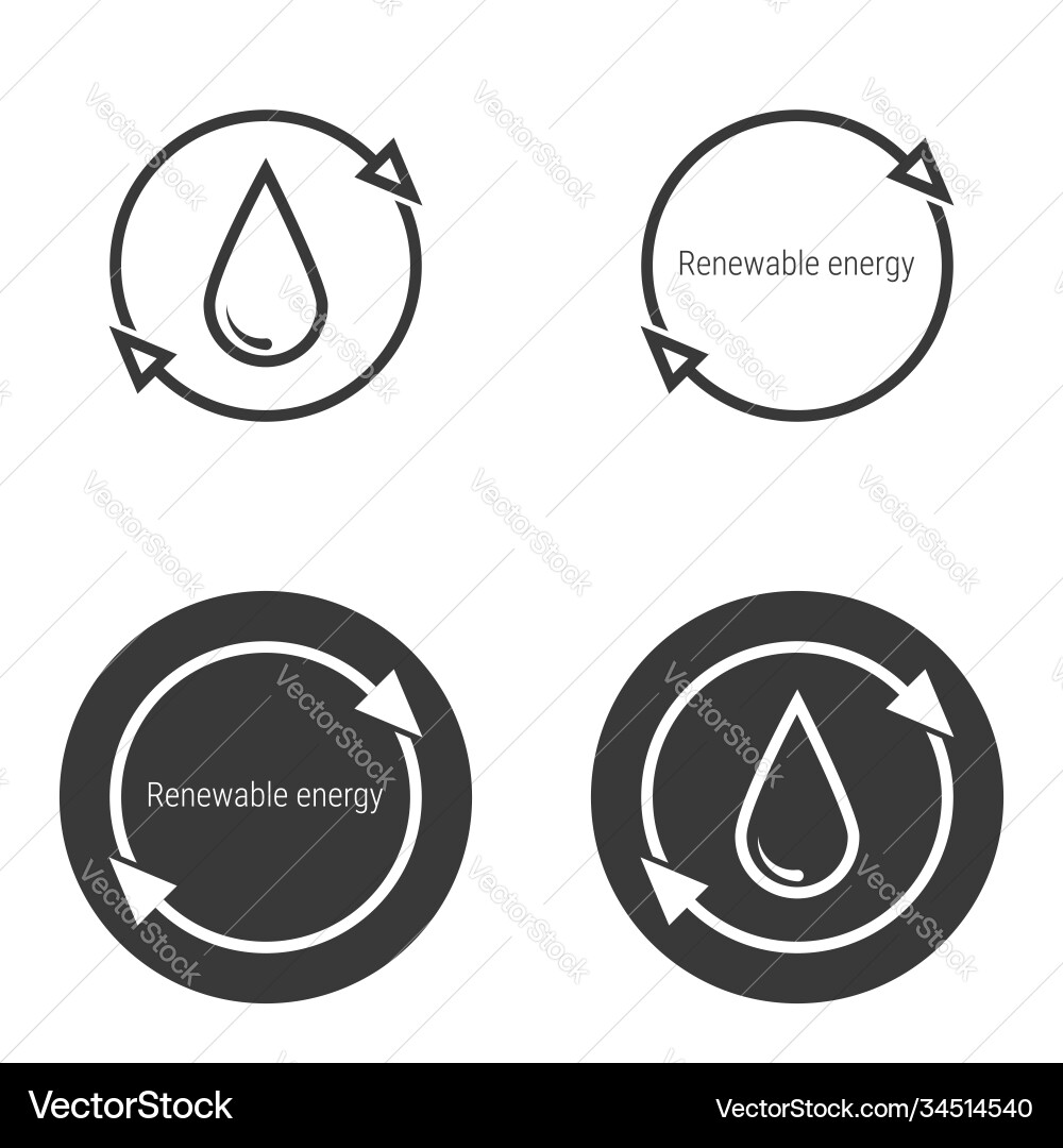 Set icons on a theme renewable energy Royalty Free Vector