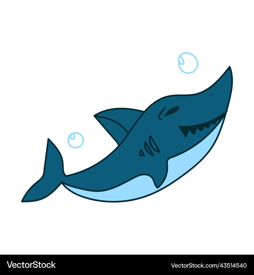 Shark hand drawn design element Royalty Free Vector Image
