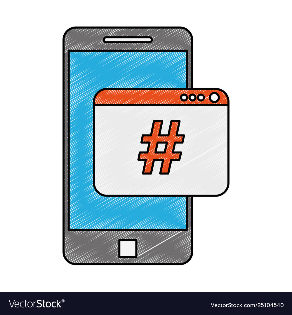 Smartphone programming code symbol scribble Vector Image