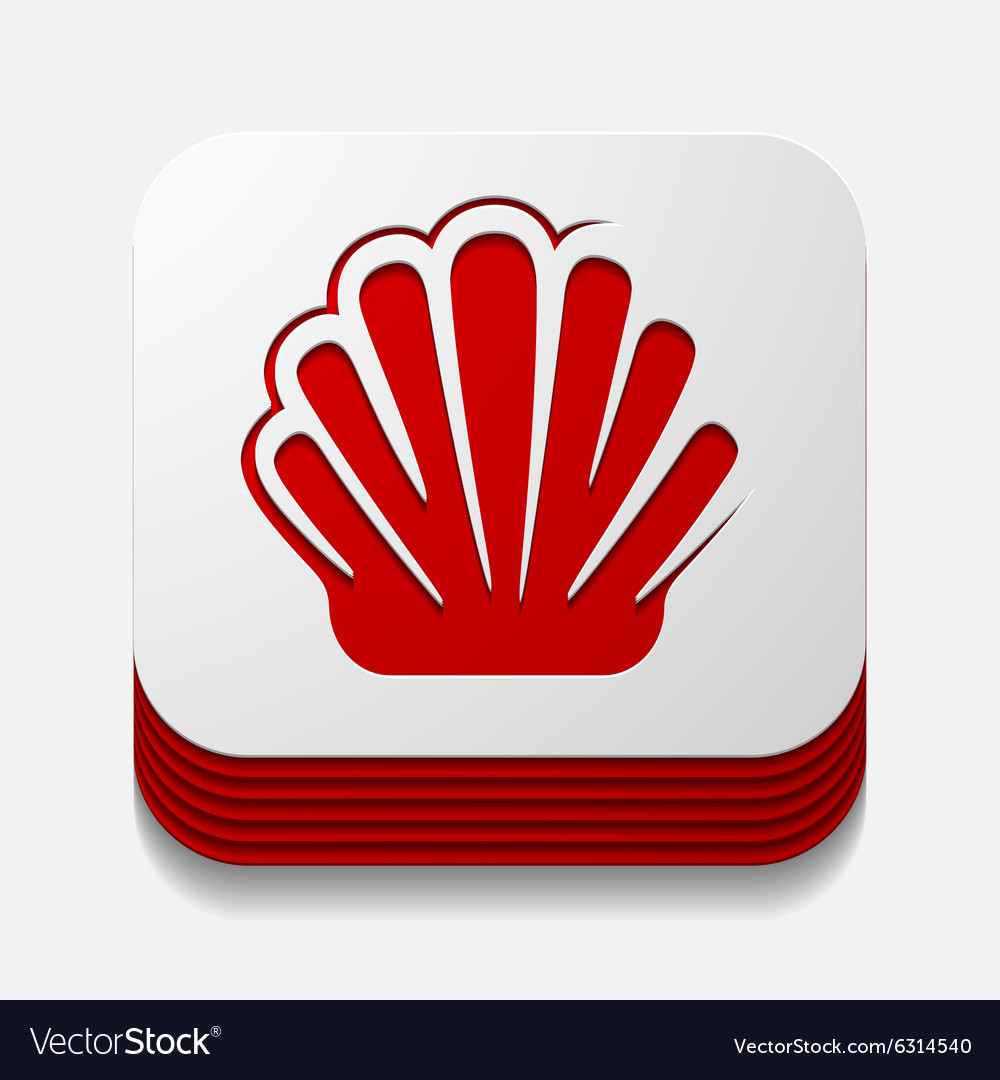 Square button shell Royalty Free Vector Image - VectorStock