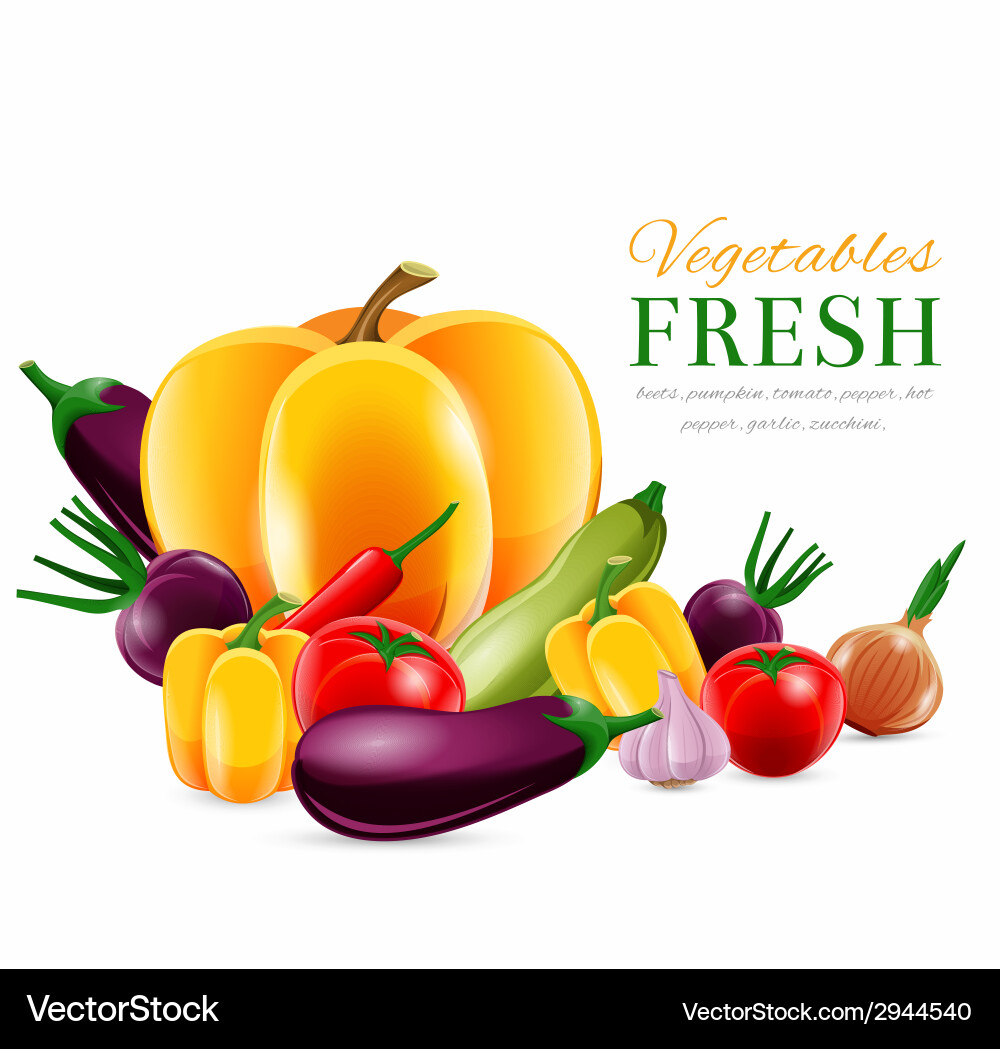 Vegetables group poster Royalty Free Vector Image