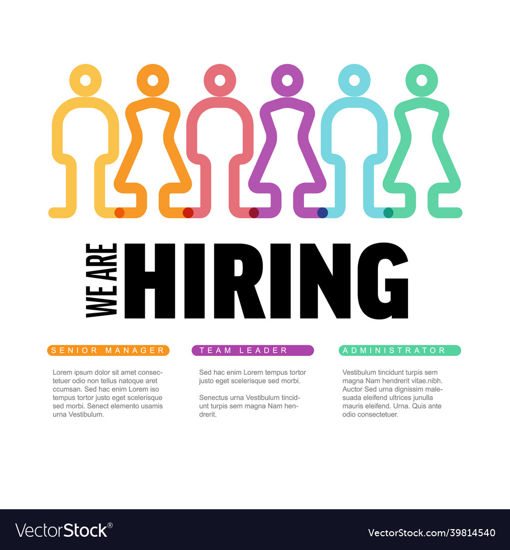 We are hiring minimalistic flyer template Vector Image
