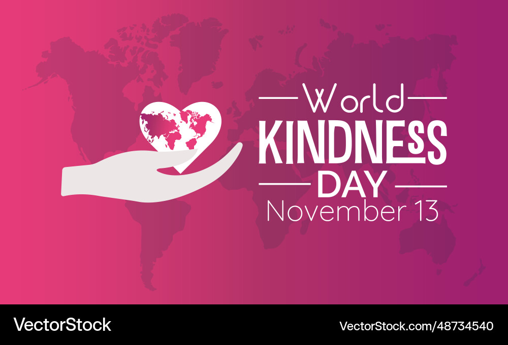 World kindness day with hearts and helping hands Vector Image
