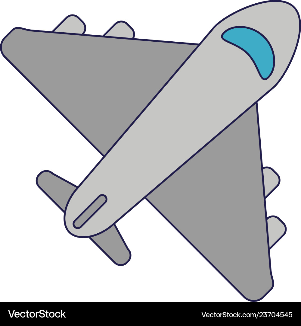 Airplane jet symbol blue lines Royalty Free Vector Image