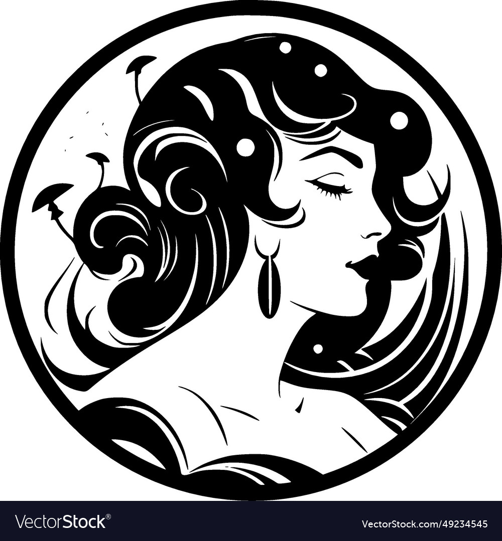 Art nouveau - minimalist and flat logo Royalty Free Vector