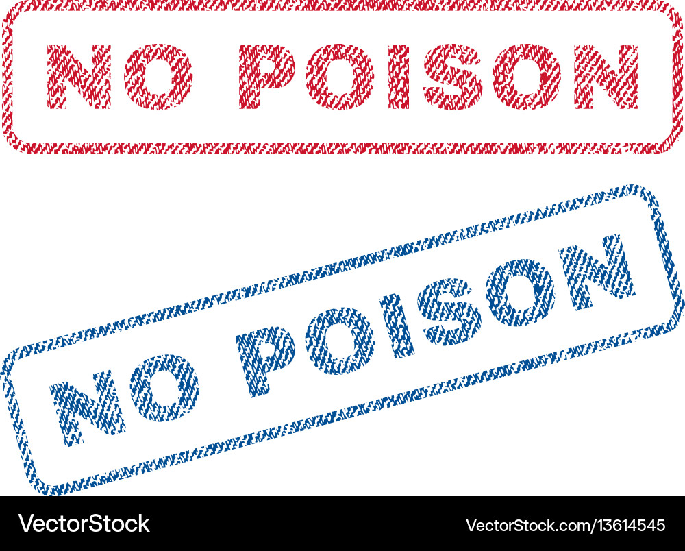 No poison textile stamps Royalty Free Vector Image