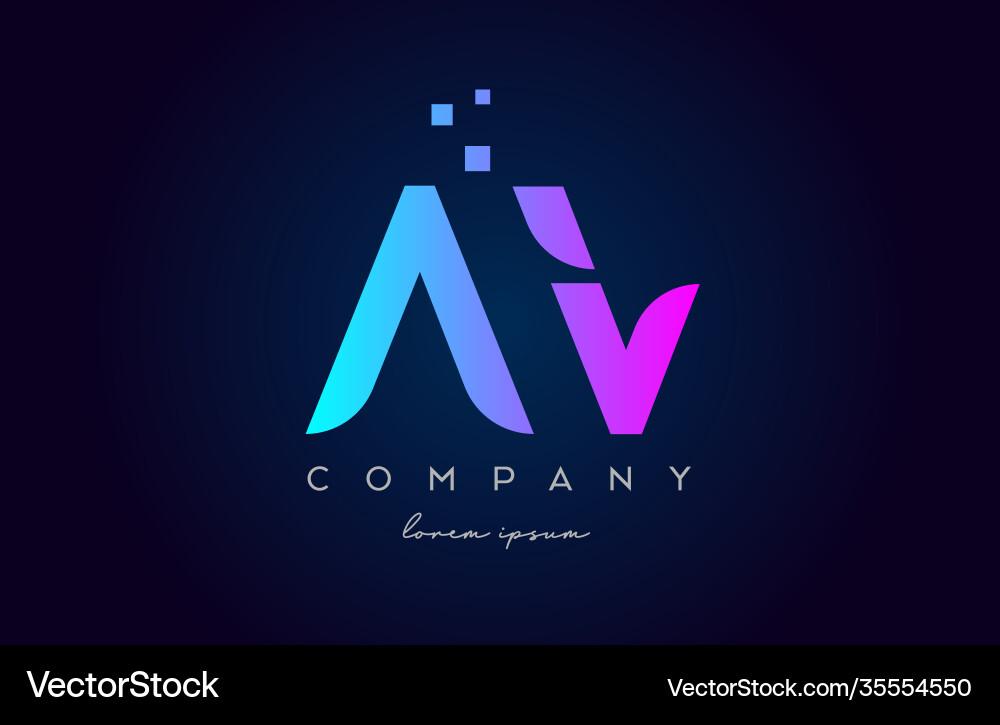 Av a v alphabet letter logo icon combination Vector Image