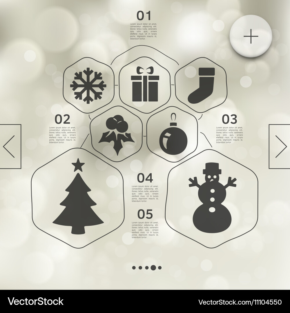Christmas infographic with unfocused background Vector Image