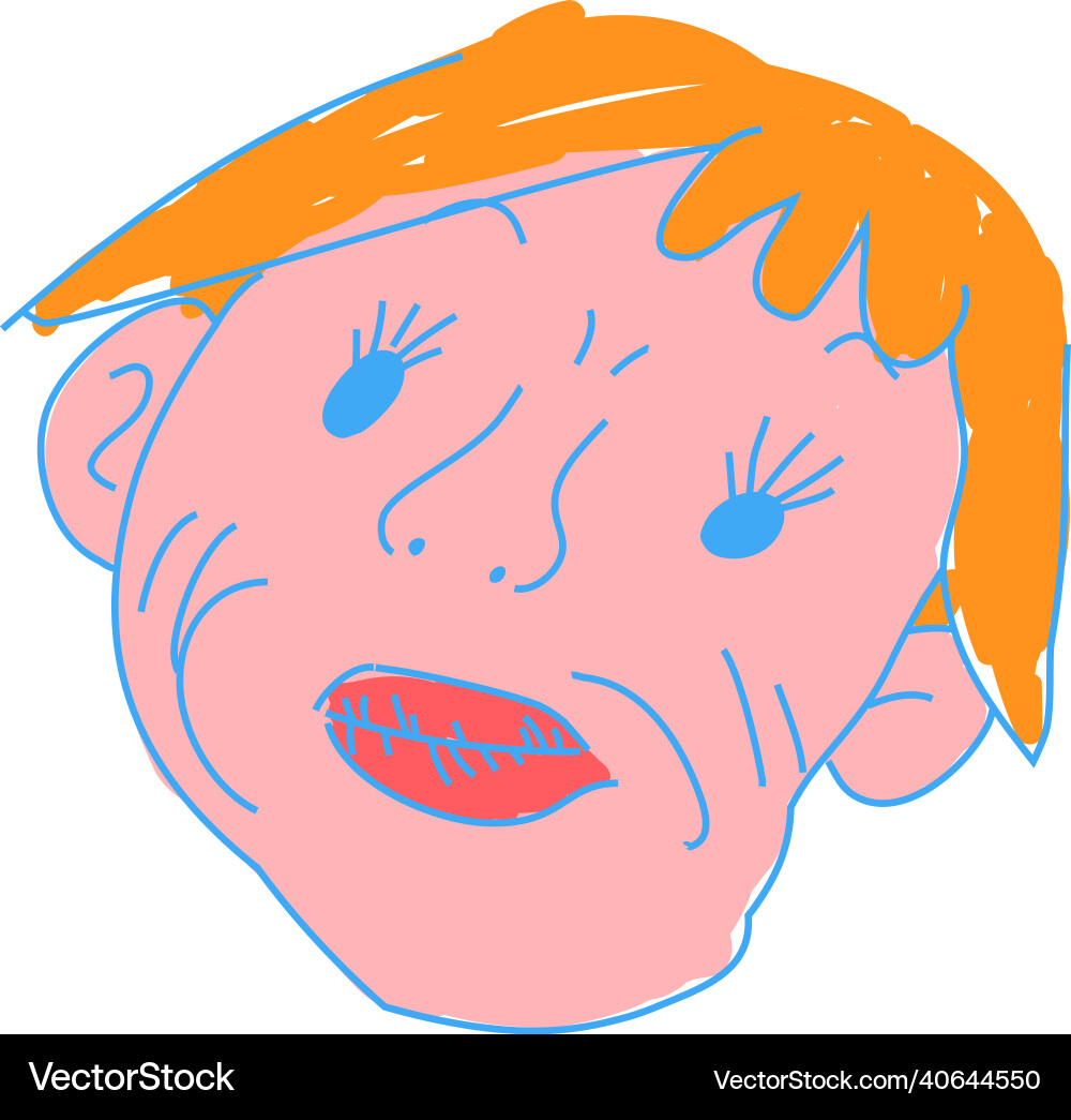 Colorful funny uncle aunt face Royalty Free Vector Image