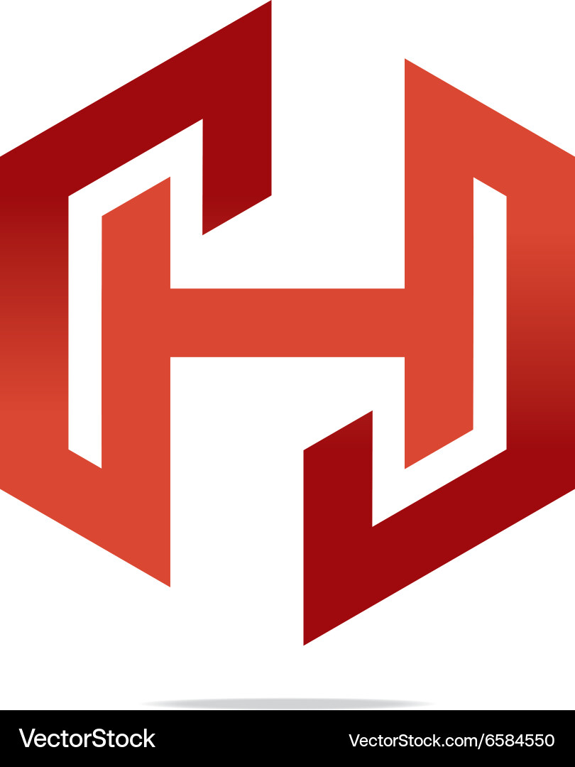 Design symbolhexa red grafic Royalty Free Vector Image