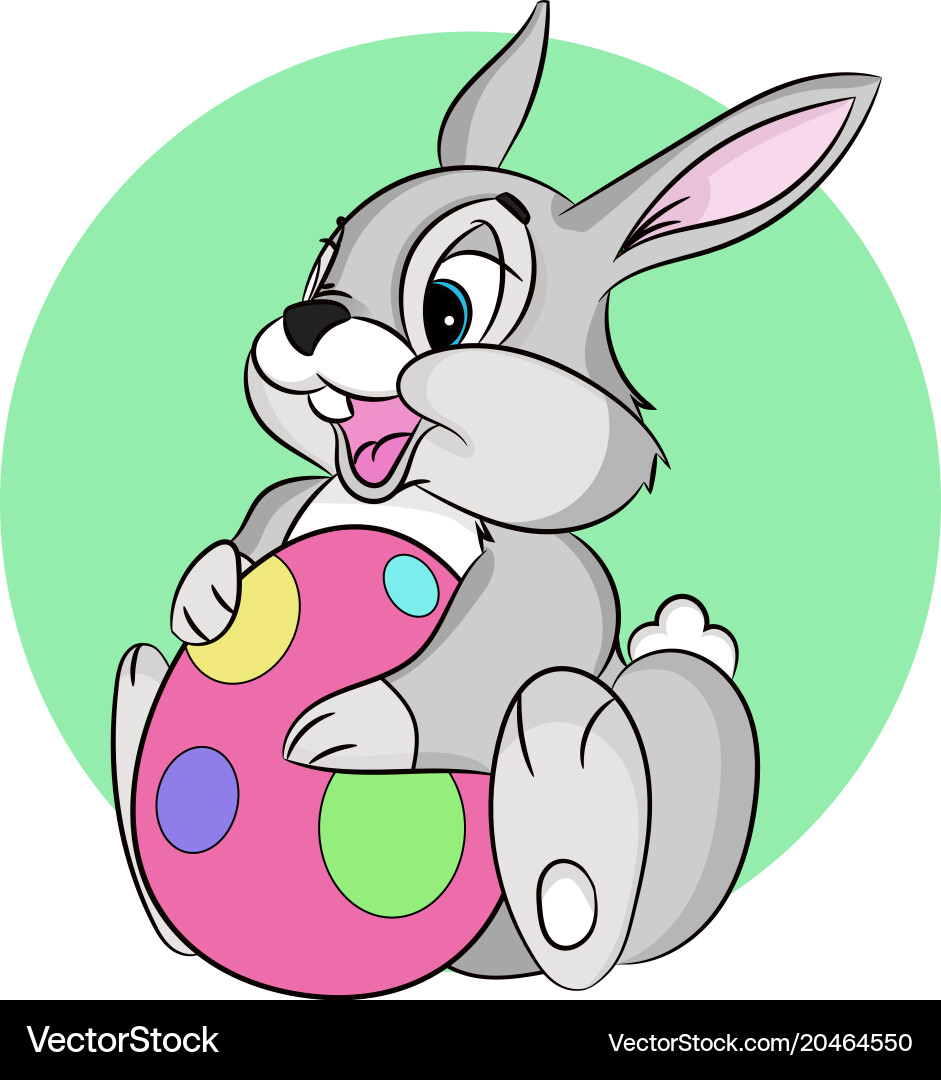 Easter bunny holding an egg the character Vector Image