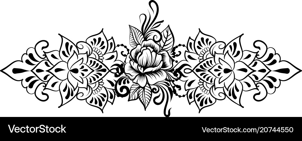 Ethnic indian line art border Royalty Free Vector Image