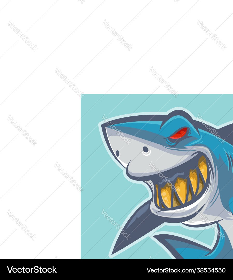 Great blue shark full hunger Royalty Free Vector Image