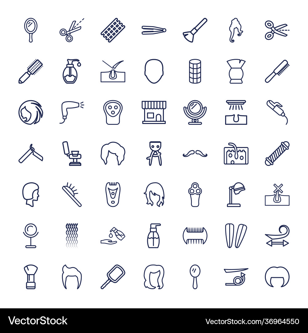 Hair icons Royalty Free Vector Image - VectorStock