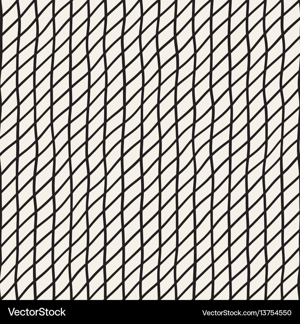 Hand drawn line lattice seamless black Royalty Free Vector