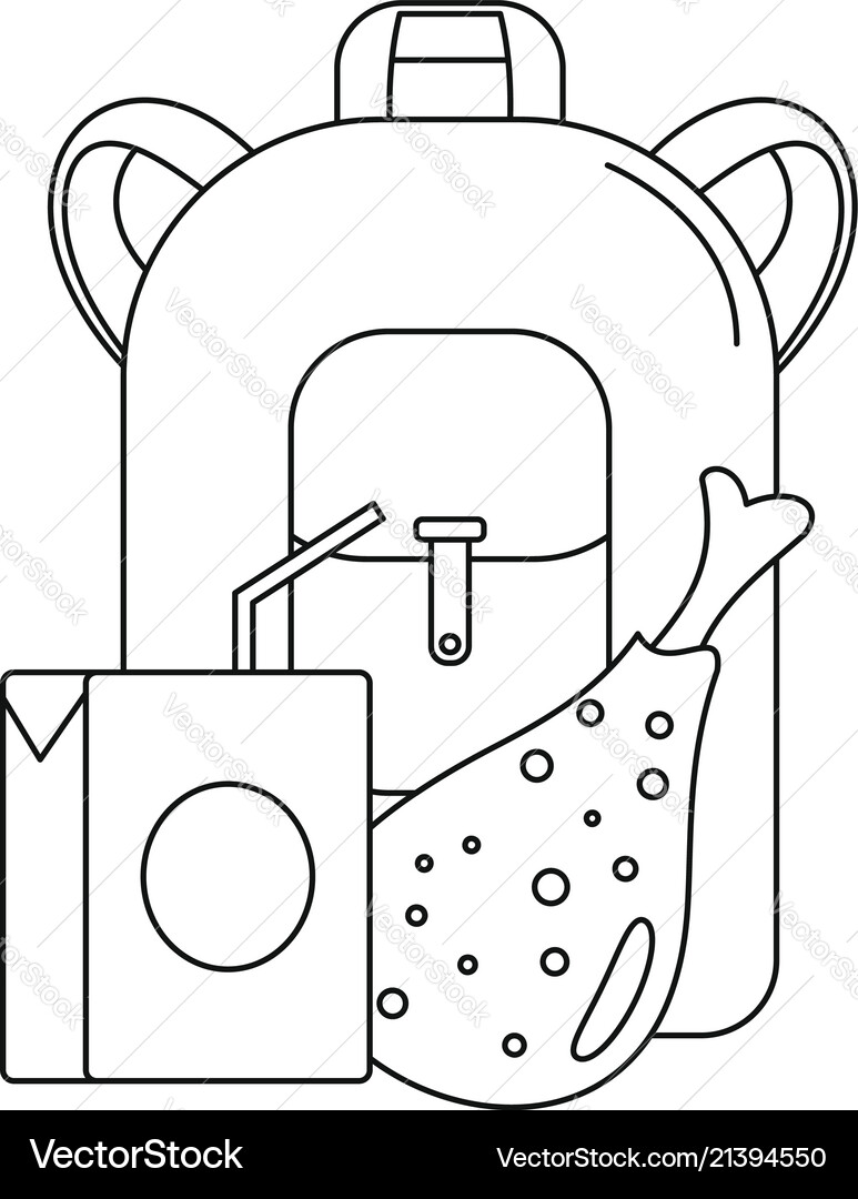 Juice school lunch icon outline style Royalty Free Vector