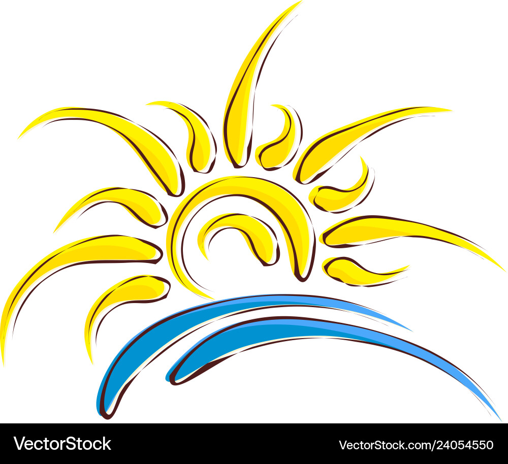 Logo sun and sea Royalty Free Vector Image - VectorStock