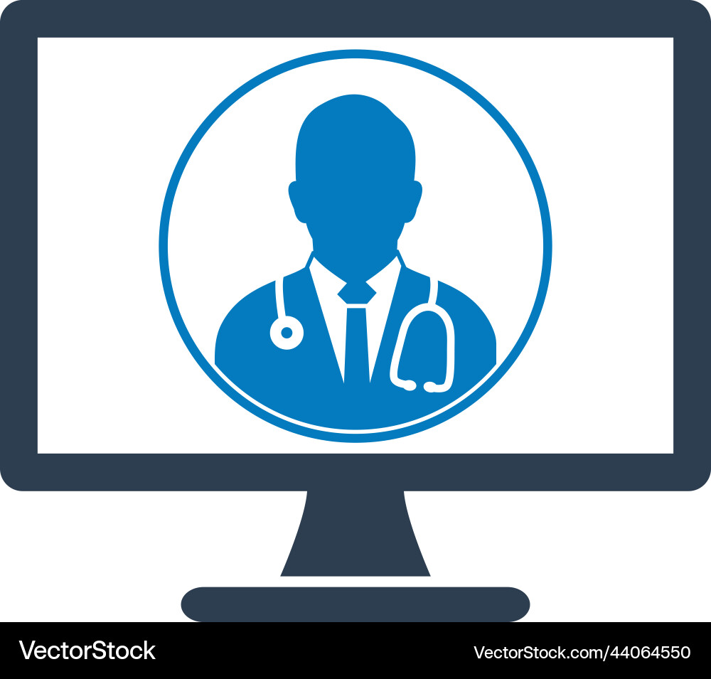 Online medical help icon flat style eps Royalty Free Vector