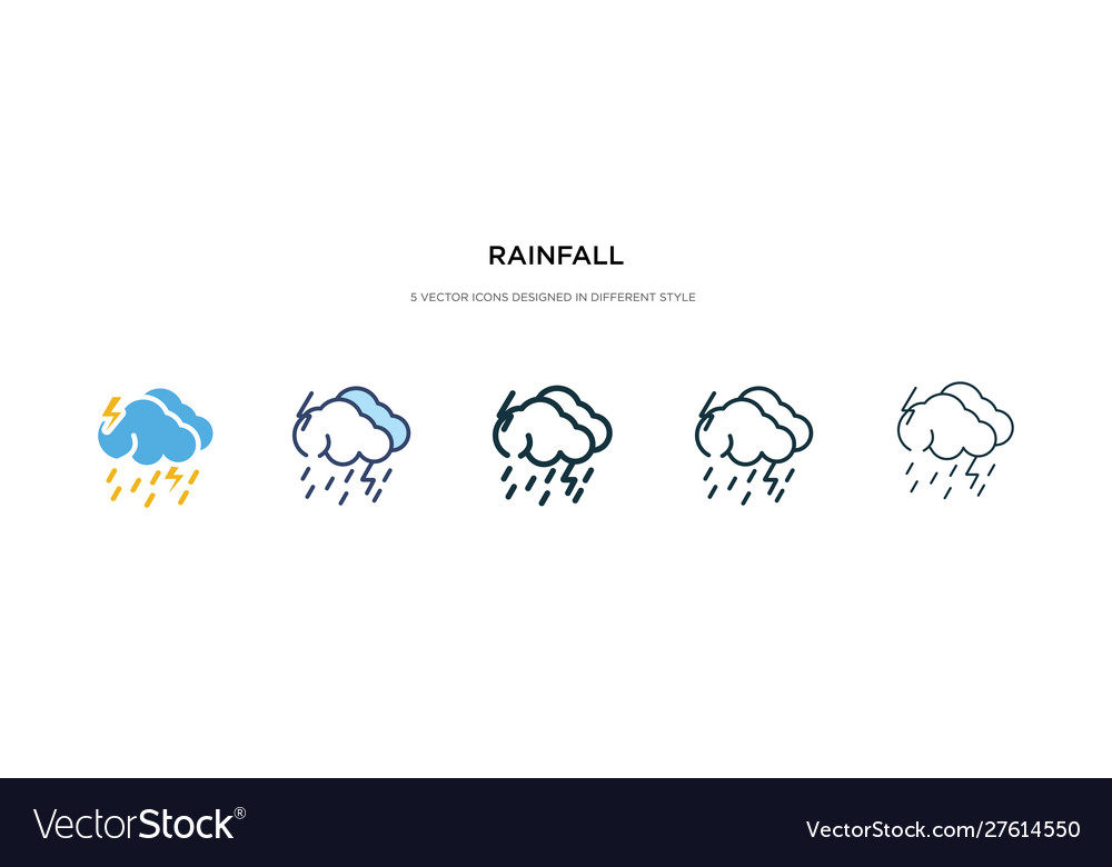 Rainfall icon in different style two colored Vector Image