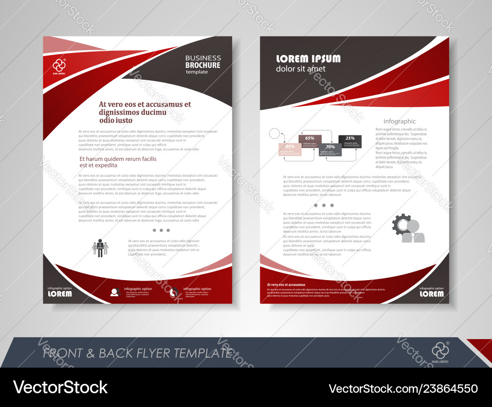 Red business brochure Royalty Free Vector Image