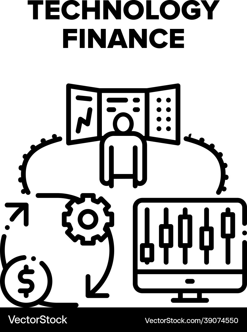 Technology finance concept Royalty Free Vector Image