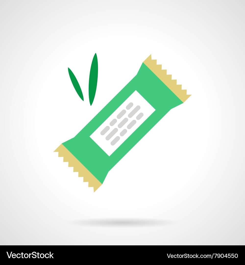 Vegan candy flat color design icon Royalty Free Vector Image