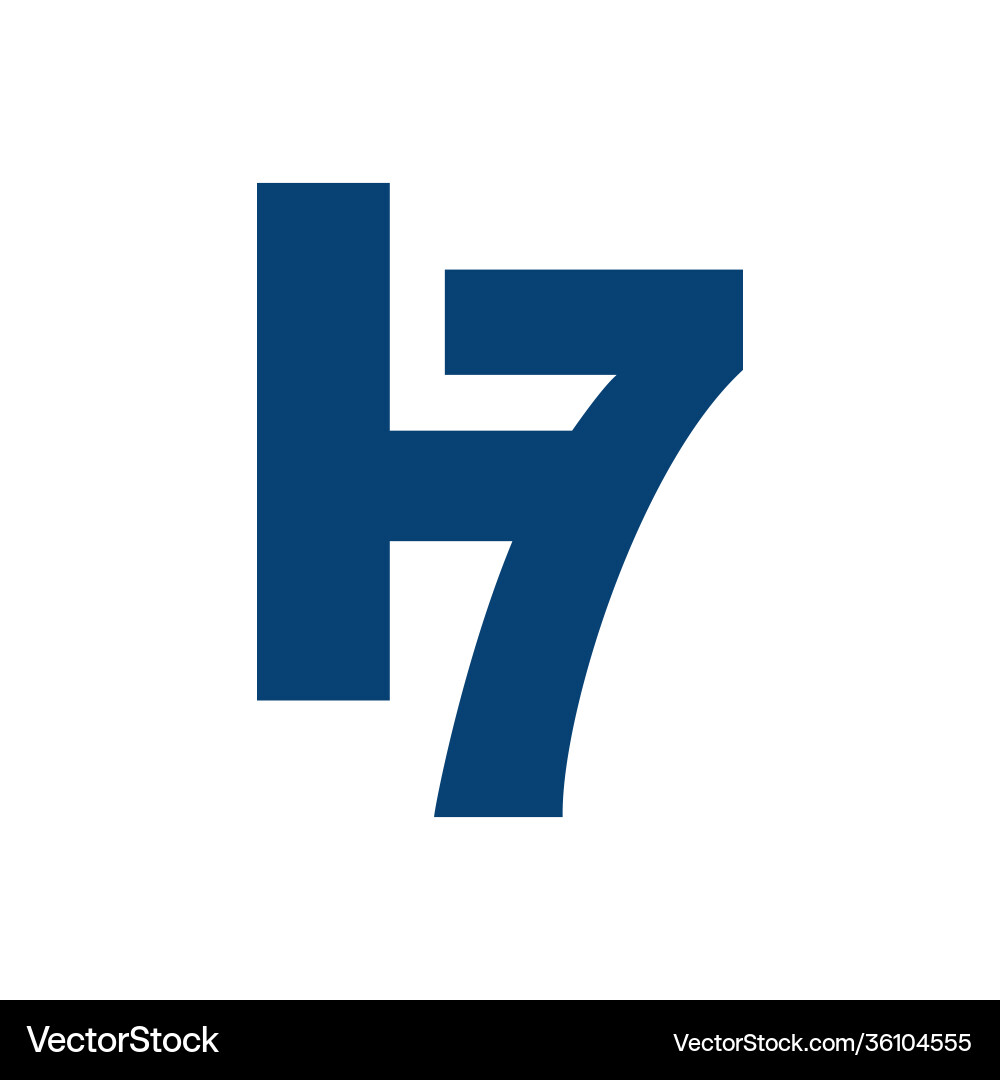 Abstract h7 seven logo graphic design with star Vector Image