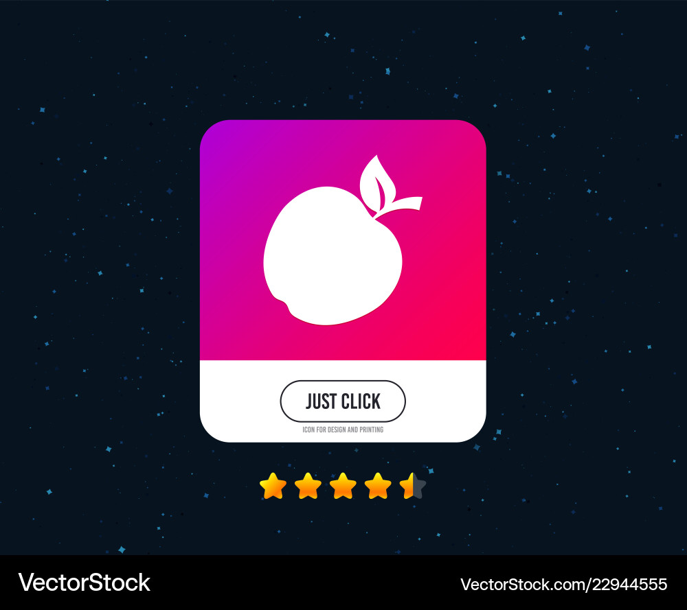 Apple sign icon fruit with leaf symbol Royalty Free Vector