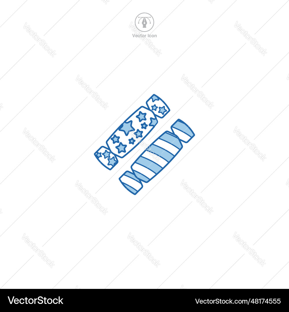 Christmas cracker icon symbol isolated on white Vector Image