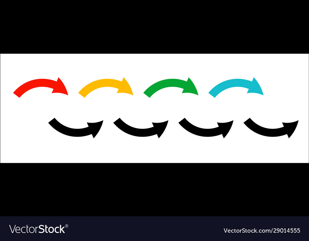 Collection colored arrows new bright Royalty Free Vector Collection colored arrows new bright Royalty Free Vector
