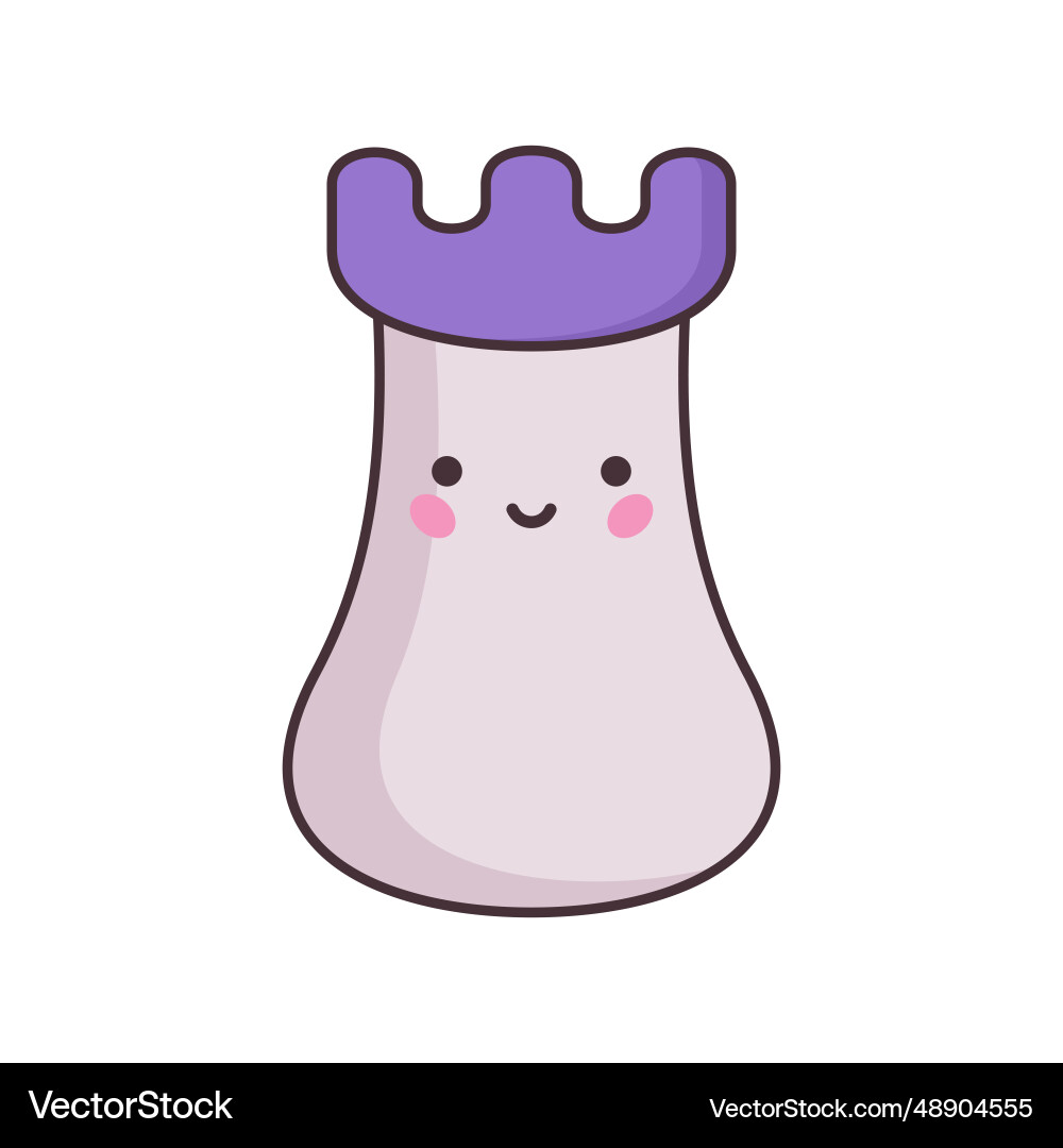 Cute cartoon rook chess piece Royalty Free Vector Image
