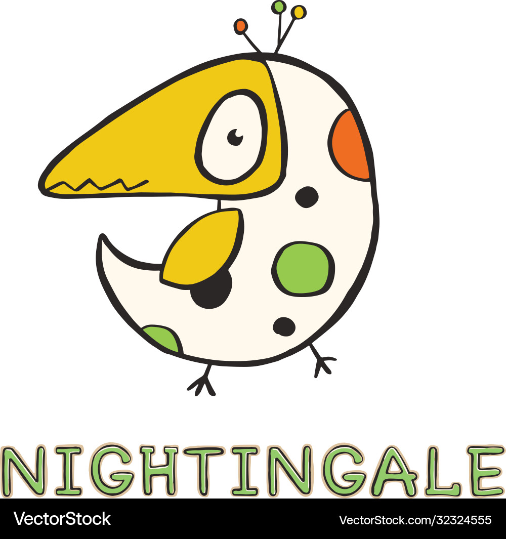 Design bird and nightingale logo Royalty Free Vector Image