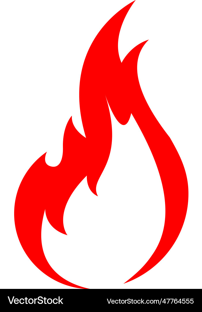 Fire icon red color symbol or emblem Royalty Free Vector