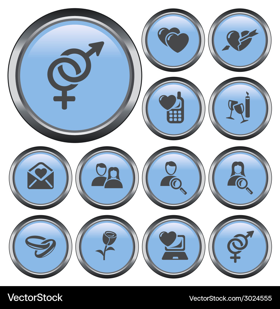 Love and dating buttons Royalty Free Vector Image