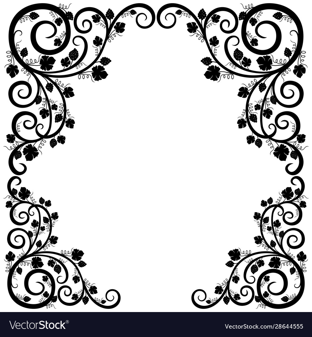 Ornate pattern with grape elements Royalty Free Vector Image