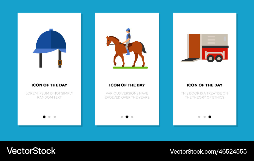 Racehorse and human thin flat icon set Royalty Free Vector