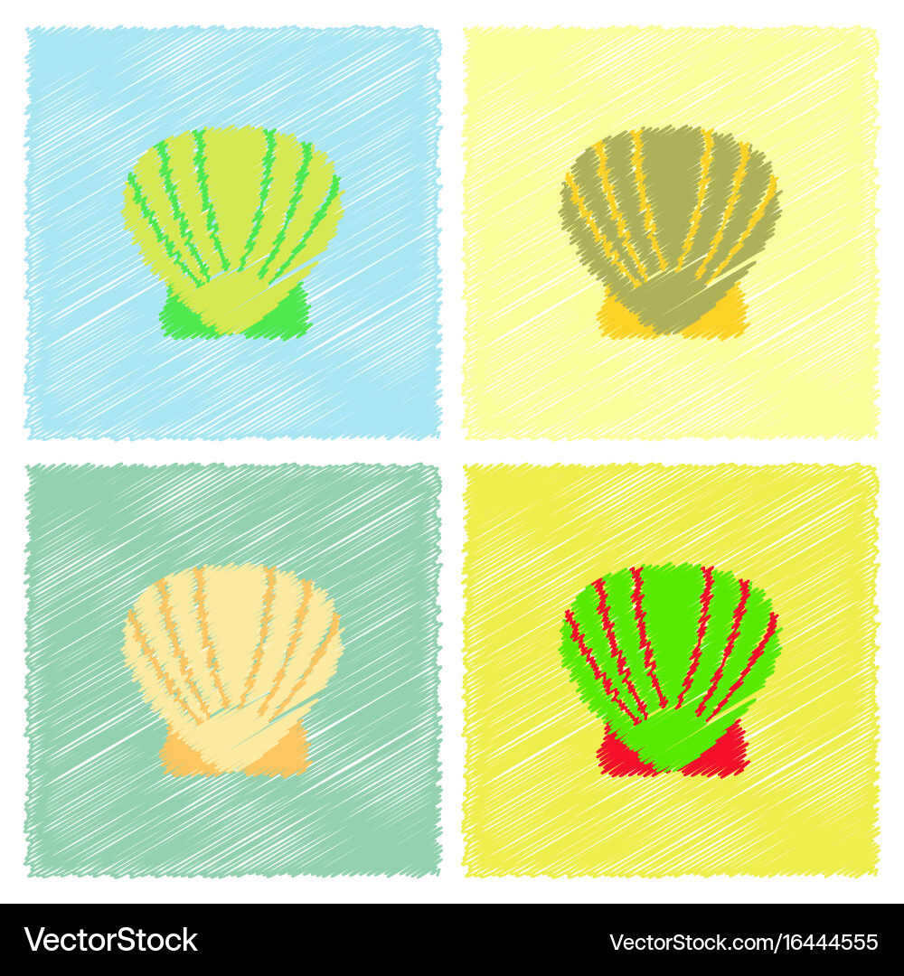Scallop sea shell sketch style realistic Vector Image