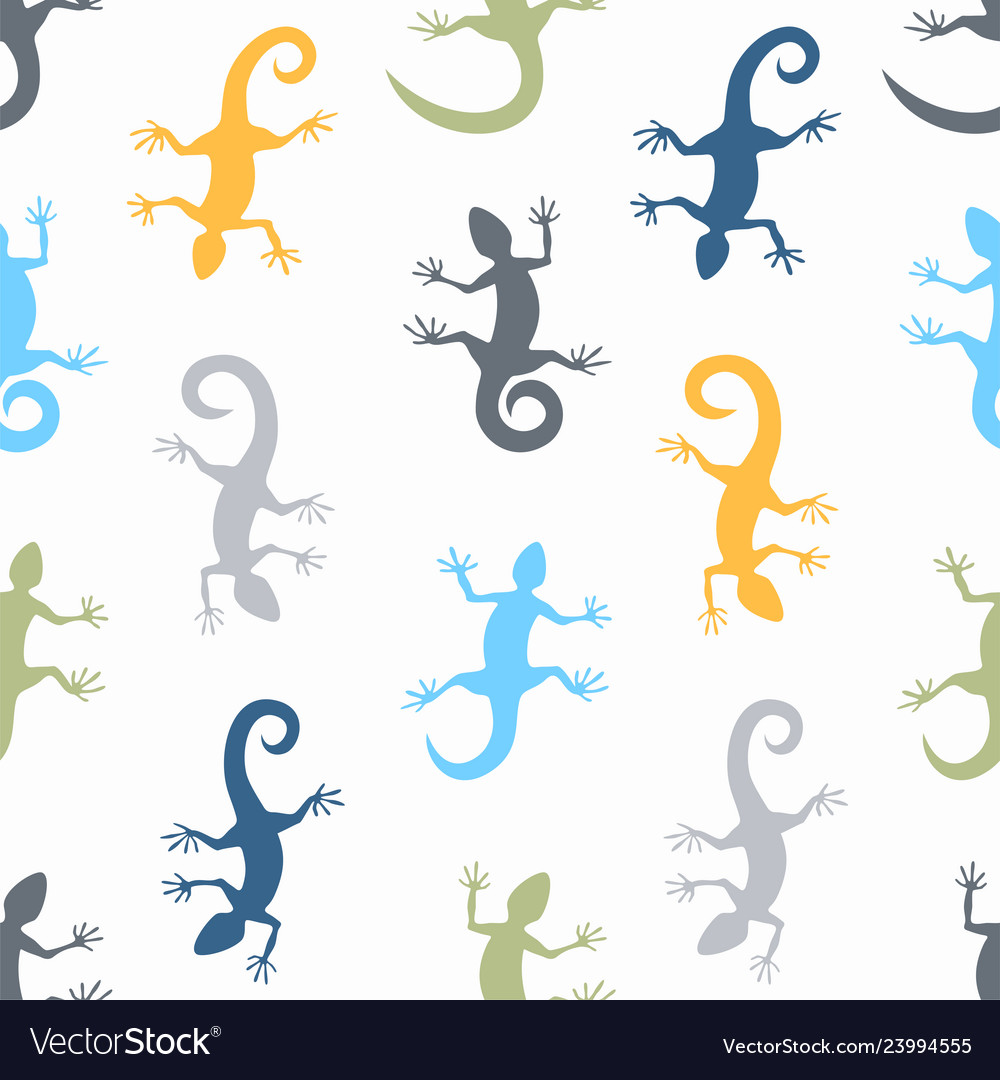 Seamless pattern background with lizards Vector Image