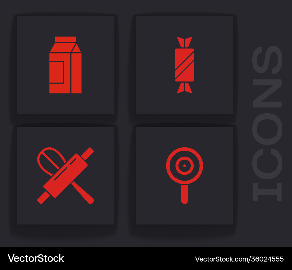 Set lollipop paper package for milk candy Vector Image
