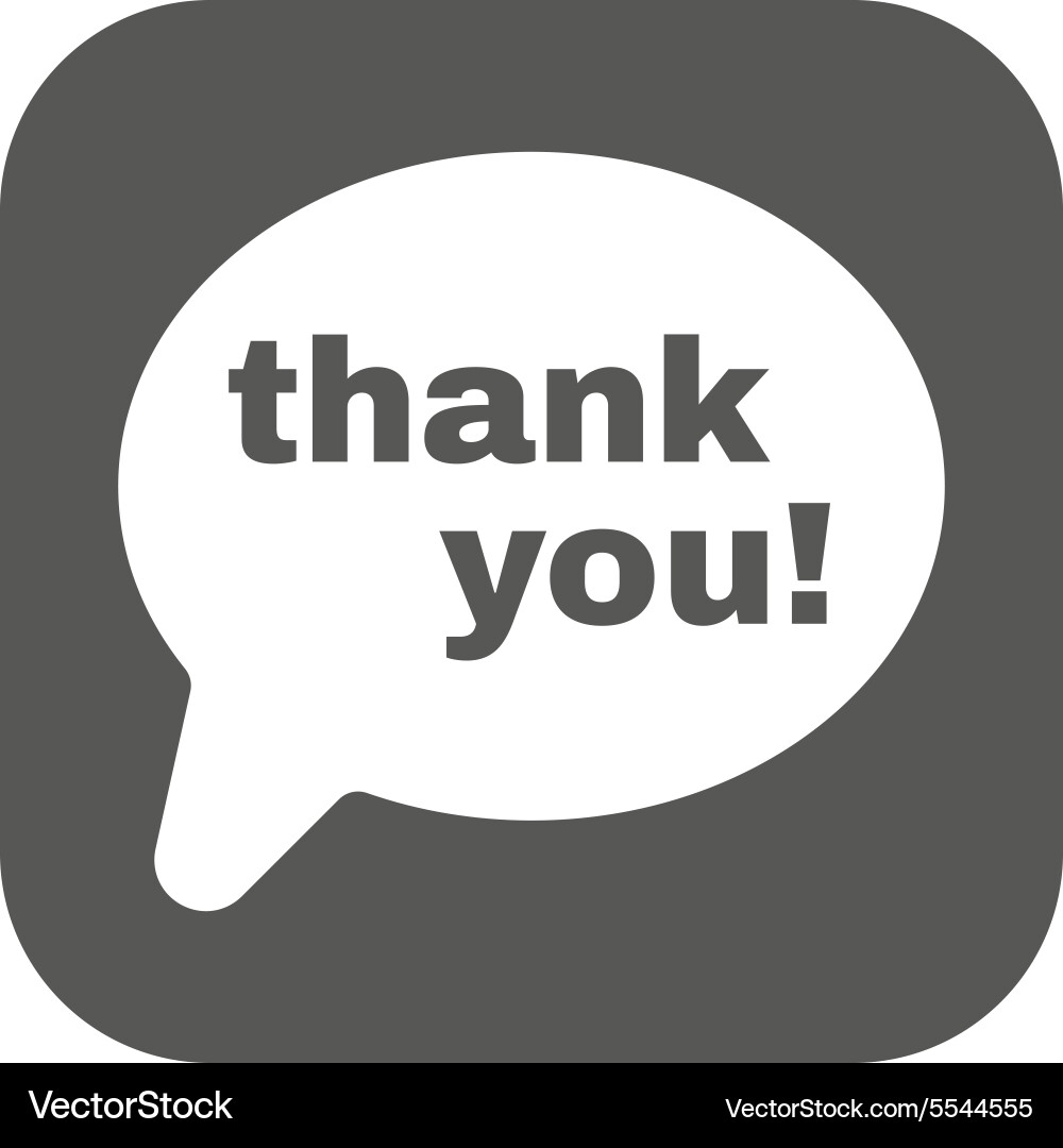 Thank you icon thanks symbol flat Royalty Free Vector Image