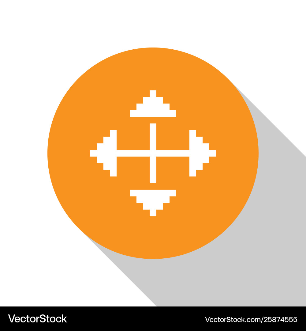 White pixel arrows in four directions icon Vector Image