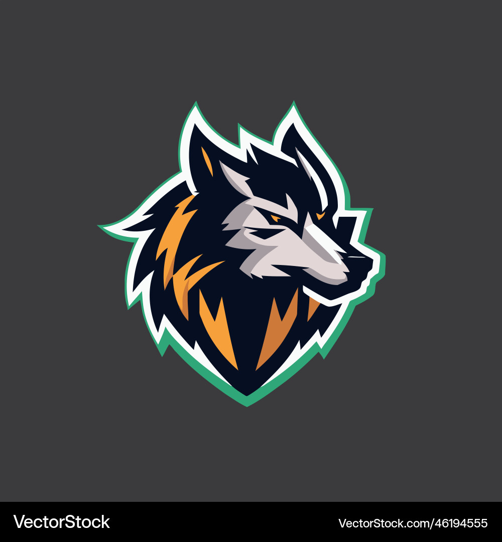 Wolf head mascot logo design for sport team Vector Image