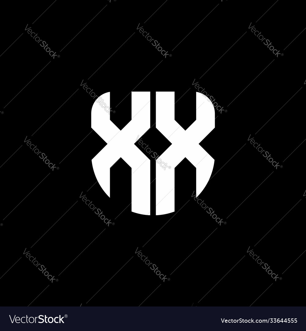 Xx logo monogram with circular shape shield Vector Image