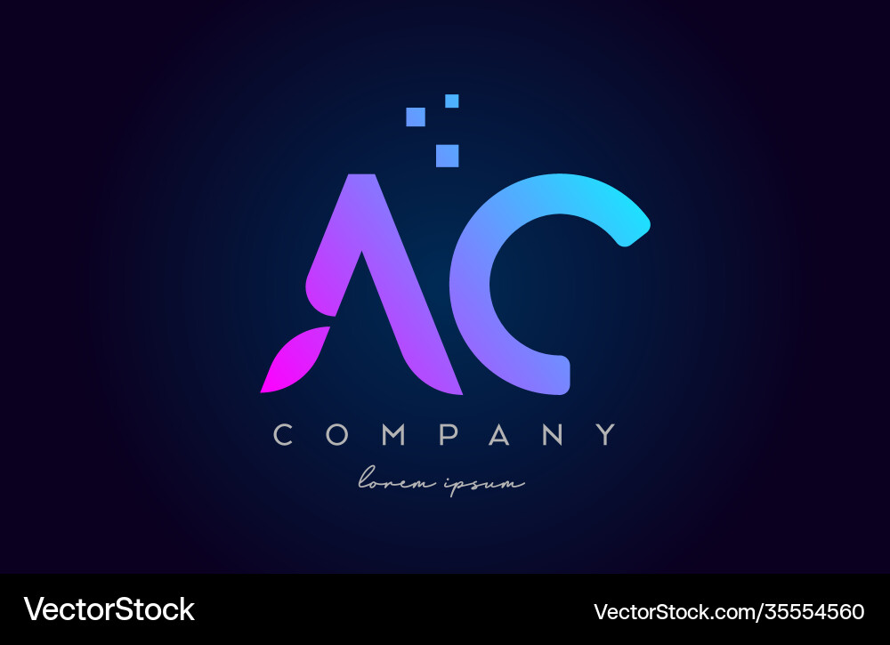 Ac a c alphabet letter logo icon combination Vector Image