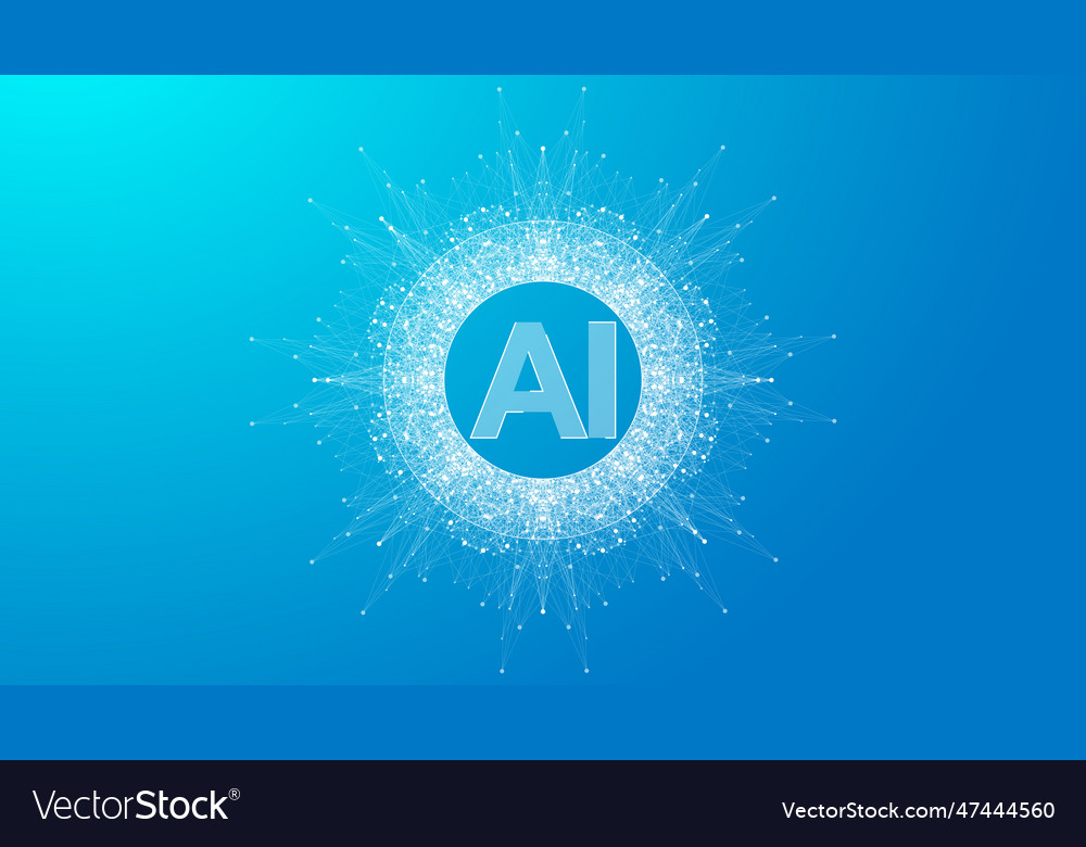 Artificial intelligence logo plexus effect future Vector Image