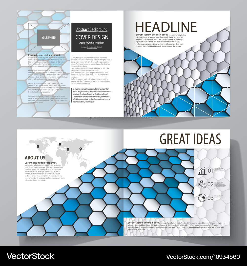 Business templates for square design bi fold Vector Image