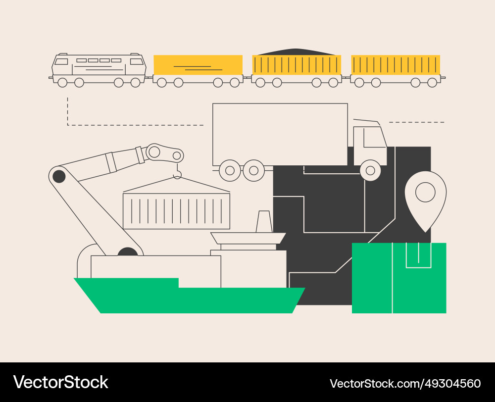 Container transportation abstract concept Vector Image
