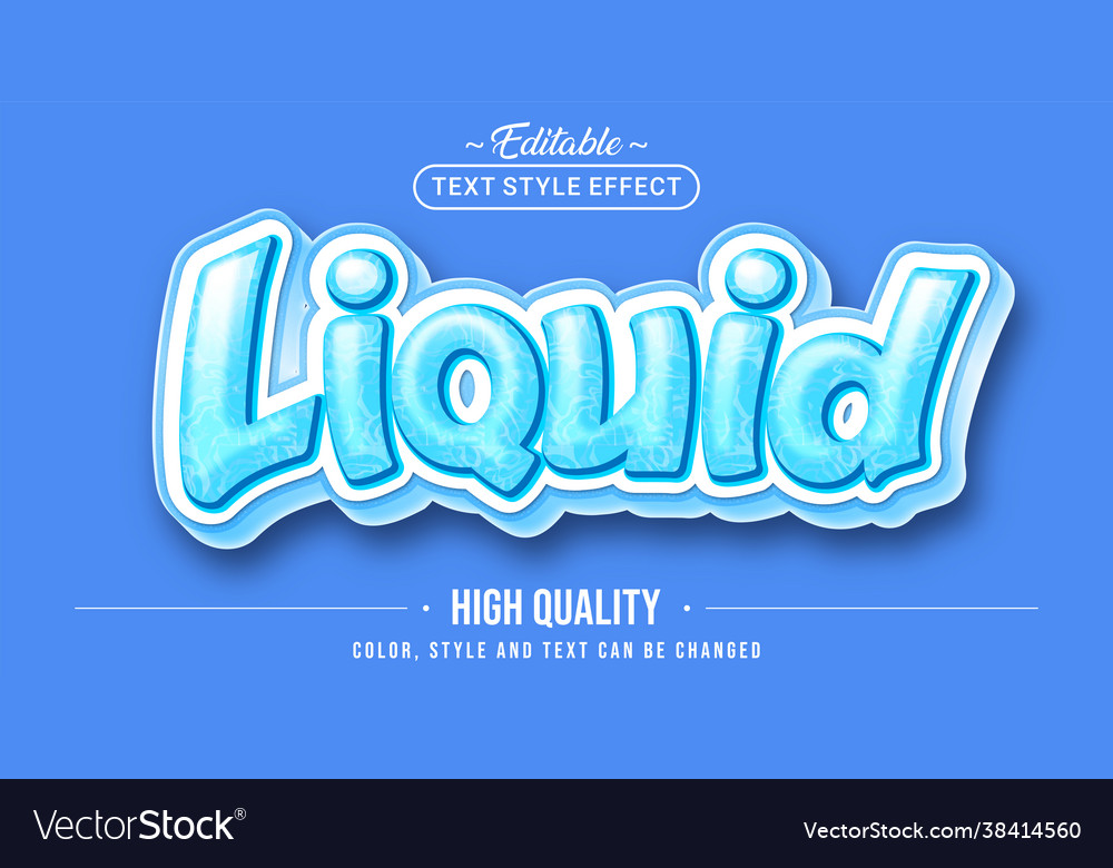 Editable text style effect - liquid Royalty Free Vector